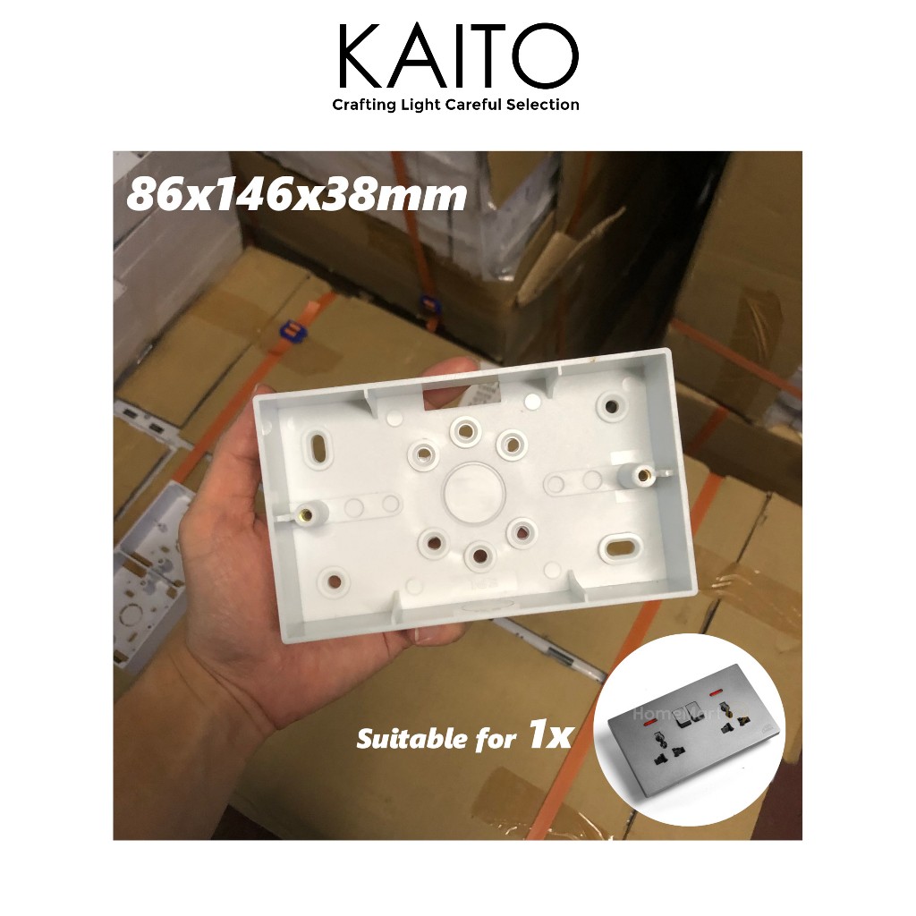 PVC Conceal Soket Switch Kotak Suis Power Socket Cover Box Casing Plug ...