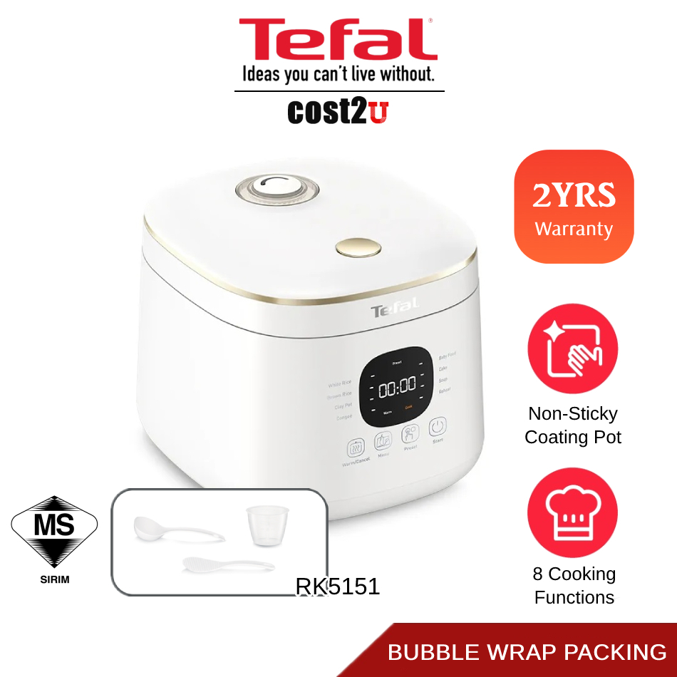 Tefal 0.7L/4 Cups Rice Mate Mini Fuzzy Logic Rice Cooker | RK5151 ...