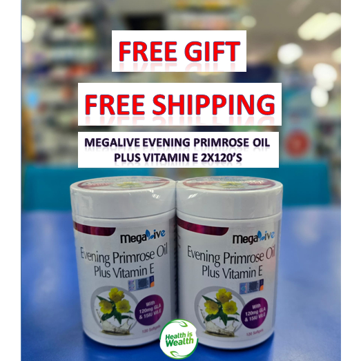 Megalive Evening Primrose Oil (EPO) plus Vitamin E 2x120's | 120's ...