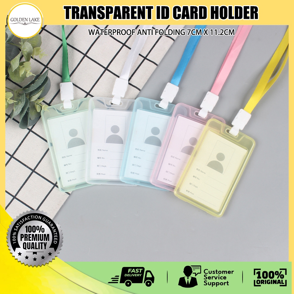 Double Sided Transparent ID Card Holder Work Card Employee Exhibition ...