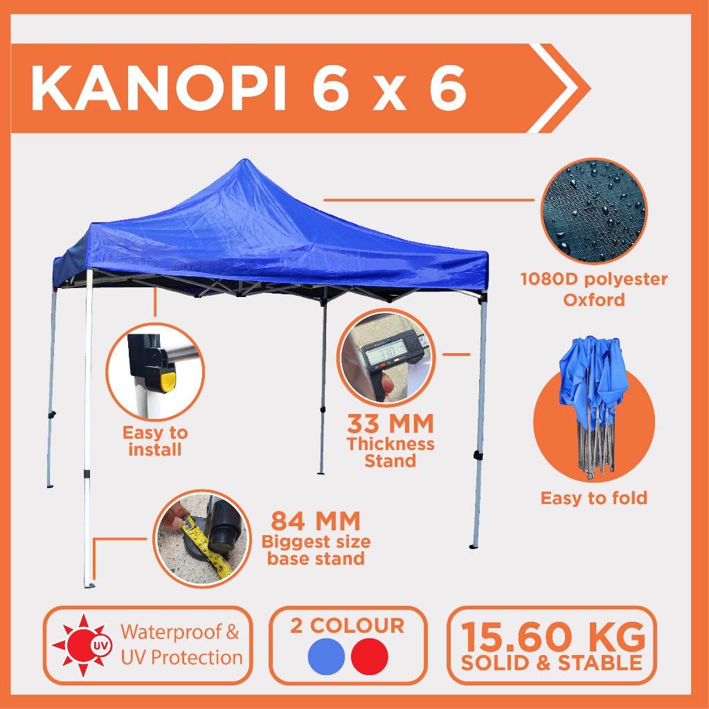 Bravo Canopy Kanopi 6x6 Canopy Canvas Khemah Niaga 6x6 Khemah Pasar ...