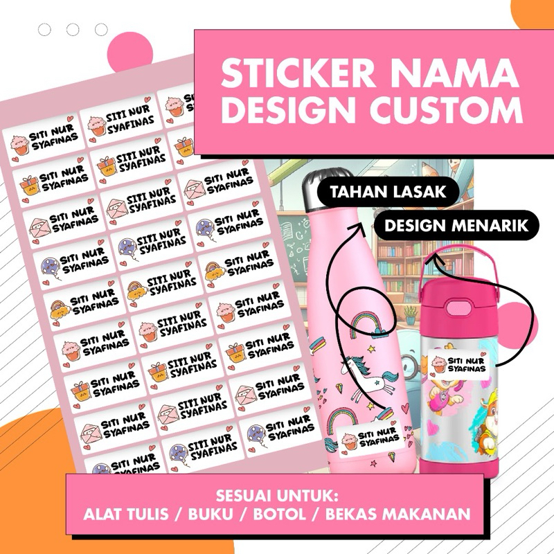 Sticker Nama Design Custom | Shopee Malaysia