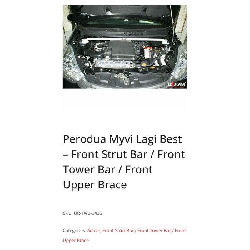 Ultra Racing Bar Perodua Myvi Lagi Best 1.3 1.5 Front Bar Code TW-1436 ...