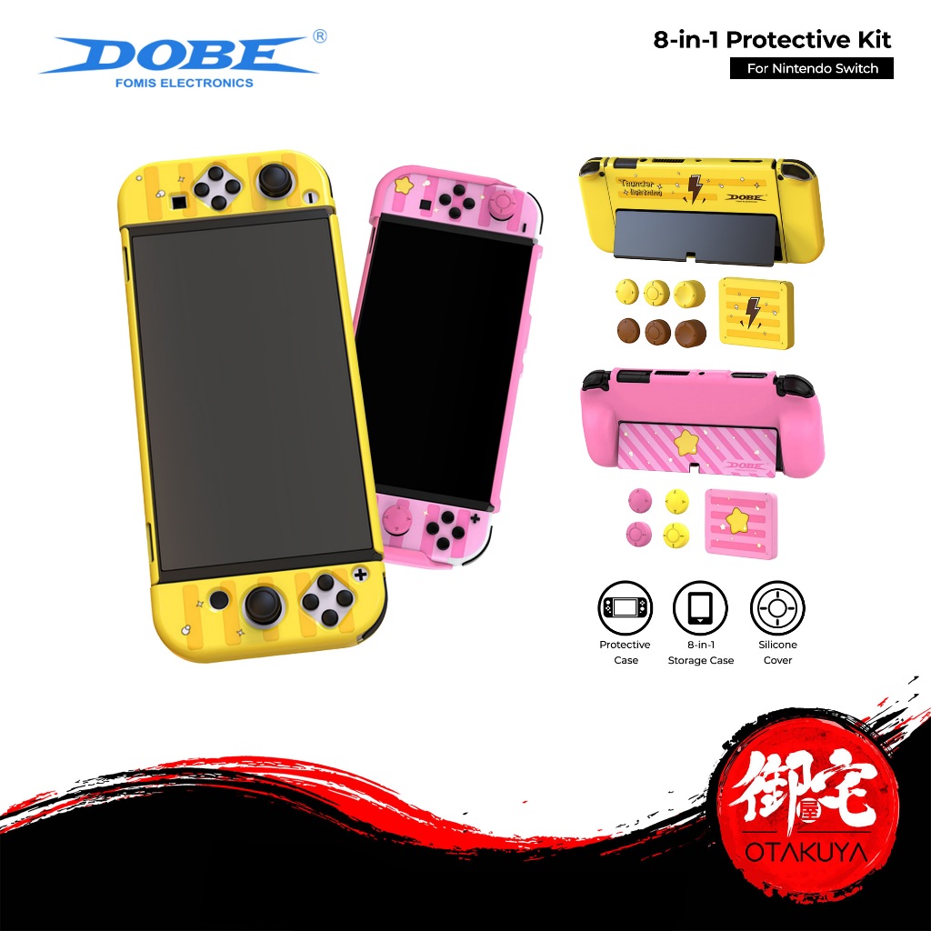 DOBE Nintendo Switch OLED Pink 8 In 1 Protective Case Kit - Kirby ...