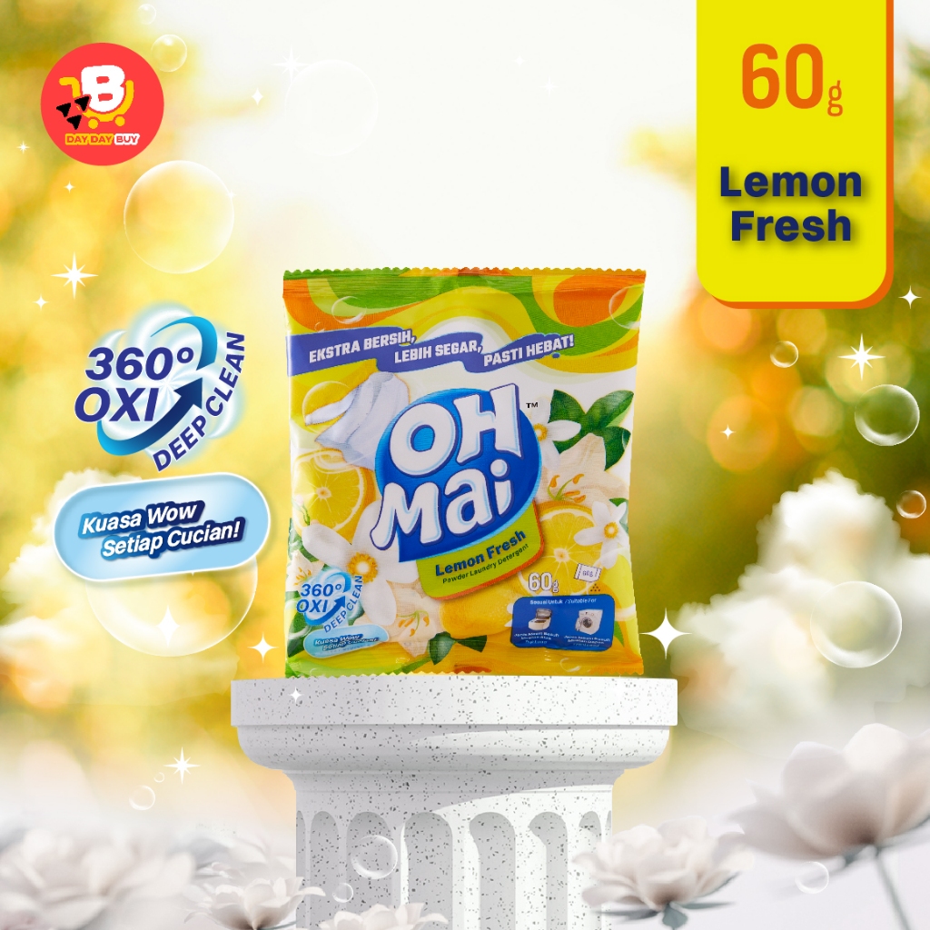 OH MAI Laundry Powder Detergent - Lemon Fresh (60g) | Shopee Malaysia
