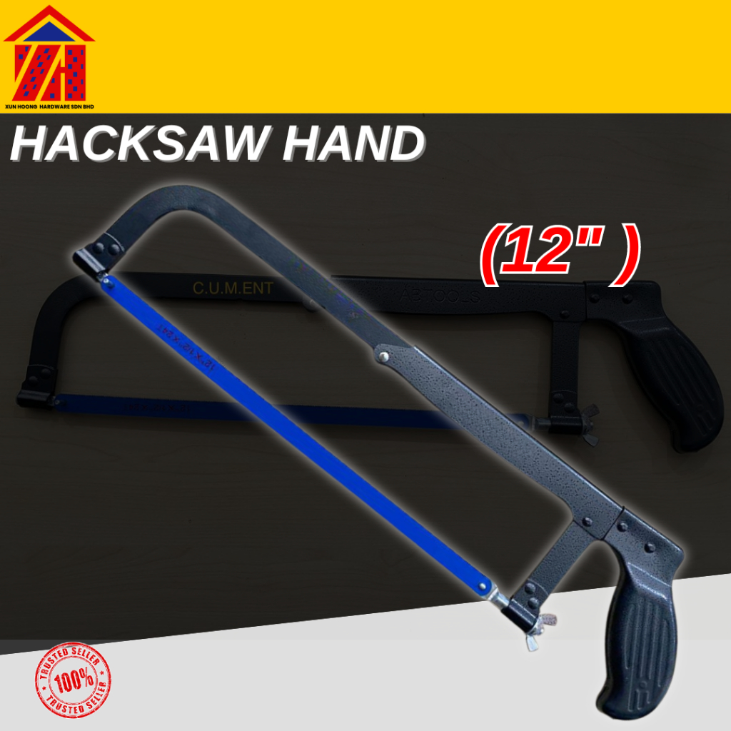 L MALL 12" Hacksaw GERGAJI BESI COME WITH BLADE 12” HANDSAW HACK SAW ...
