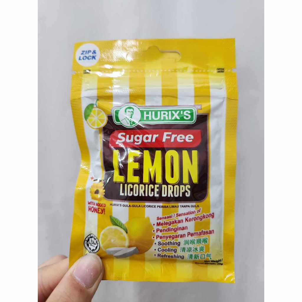 HURIX'S Sugar Free Lemon Licorice Drops (20gm) | Shopee Malaysia