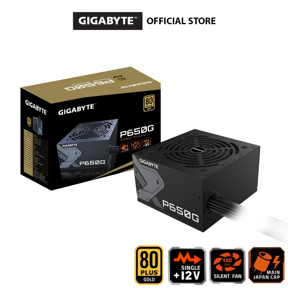 Gigabyte P650G 80+ Gold Power Supply Unit 80 Plus Gold Certified 650W ...