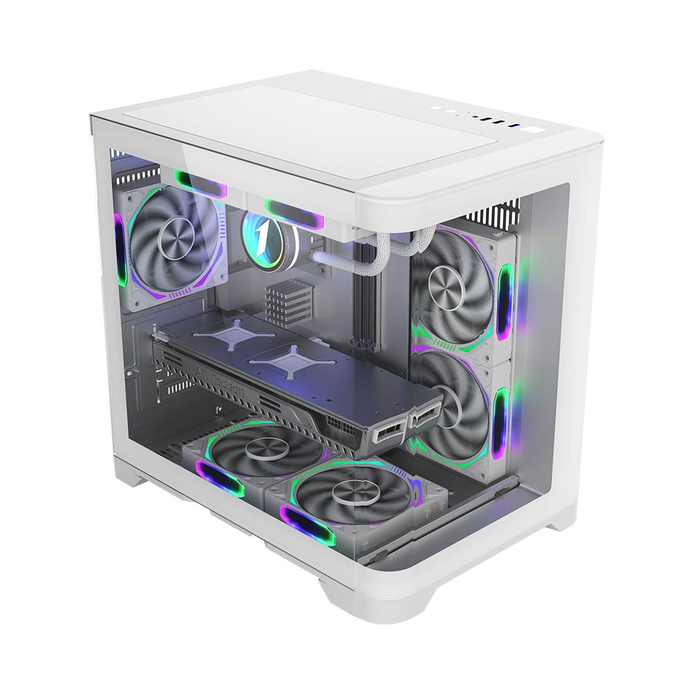 1st Player MV5-TP Micro-ATX MATX Tempered Glass Transparent Gaming ...