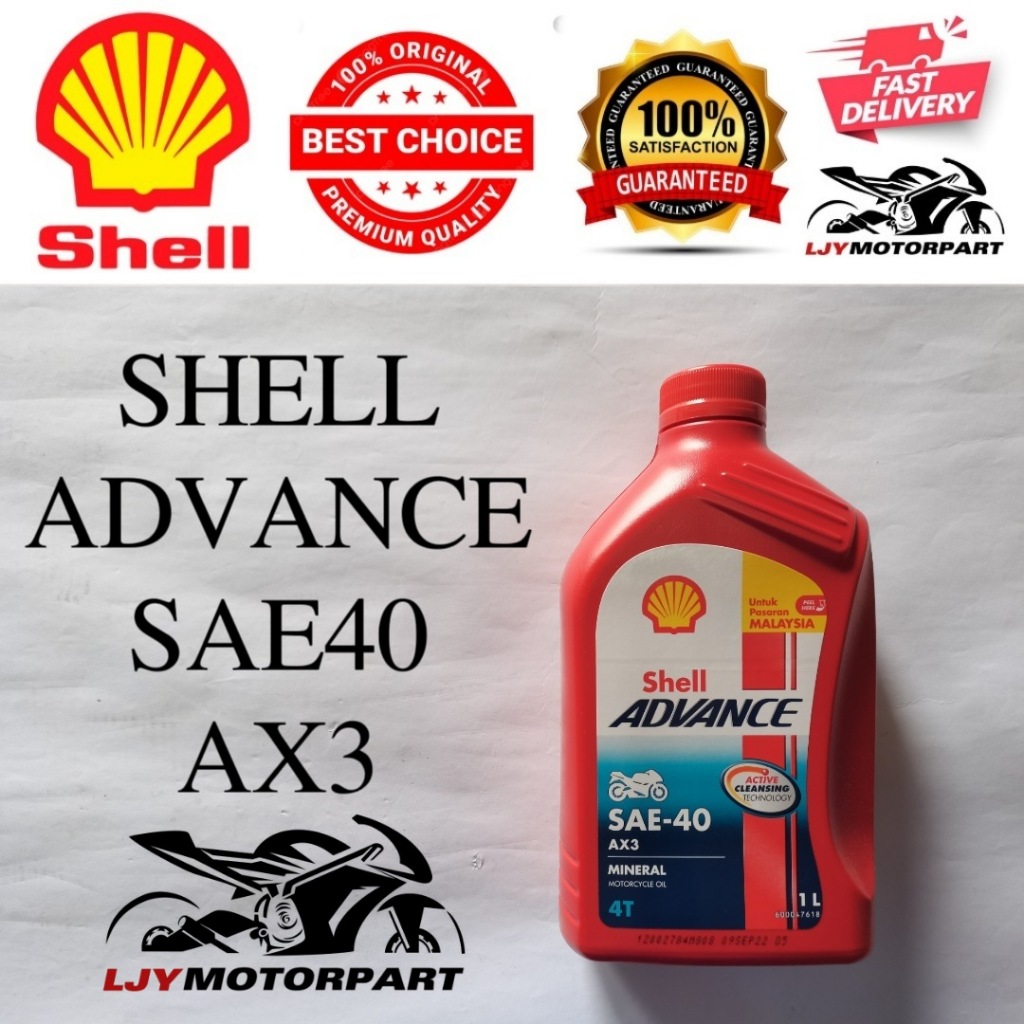 SHELL AX3 AX5 AX7 LONG RIDE 10W40 POWER 15W50 4T MINYAK HITAM | Shopee ...