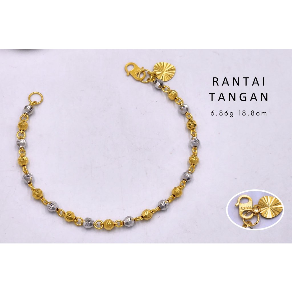 RANTAI TANGAN 916 GELANG 916 EMAS TERPAKAI EMAS PRELOVED 916 EMAS 916 ...