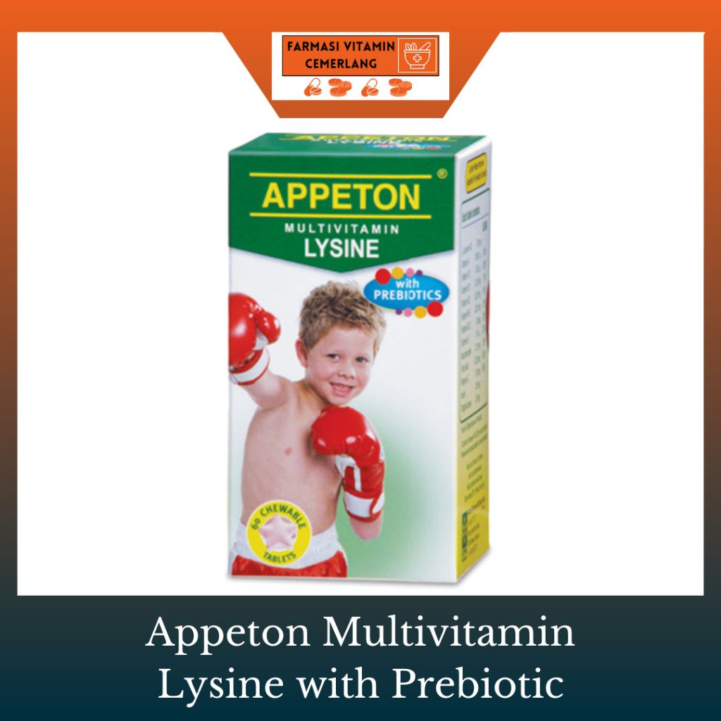 Appeton Multivitamin + Lysine with Prebiotic - 60 Chewable Tablet ...