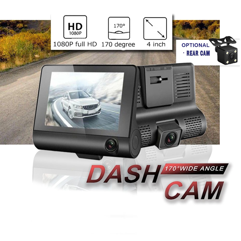 DashCam Car Recorder Camera 4.0 Inch HD1080P Dash Camera Dual Lens ...