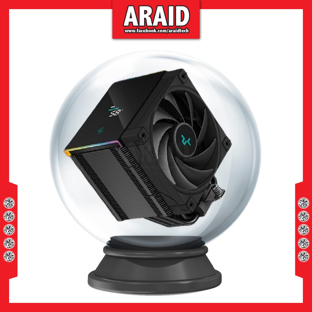 DeepCool AK500 Digital CPU Cooler with Status Display (Black/White ...