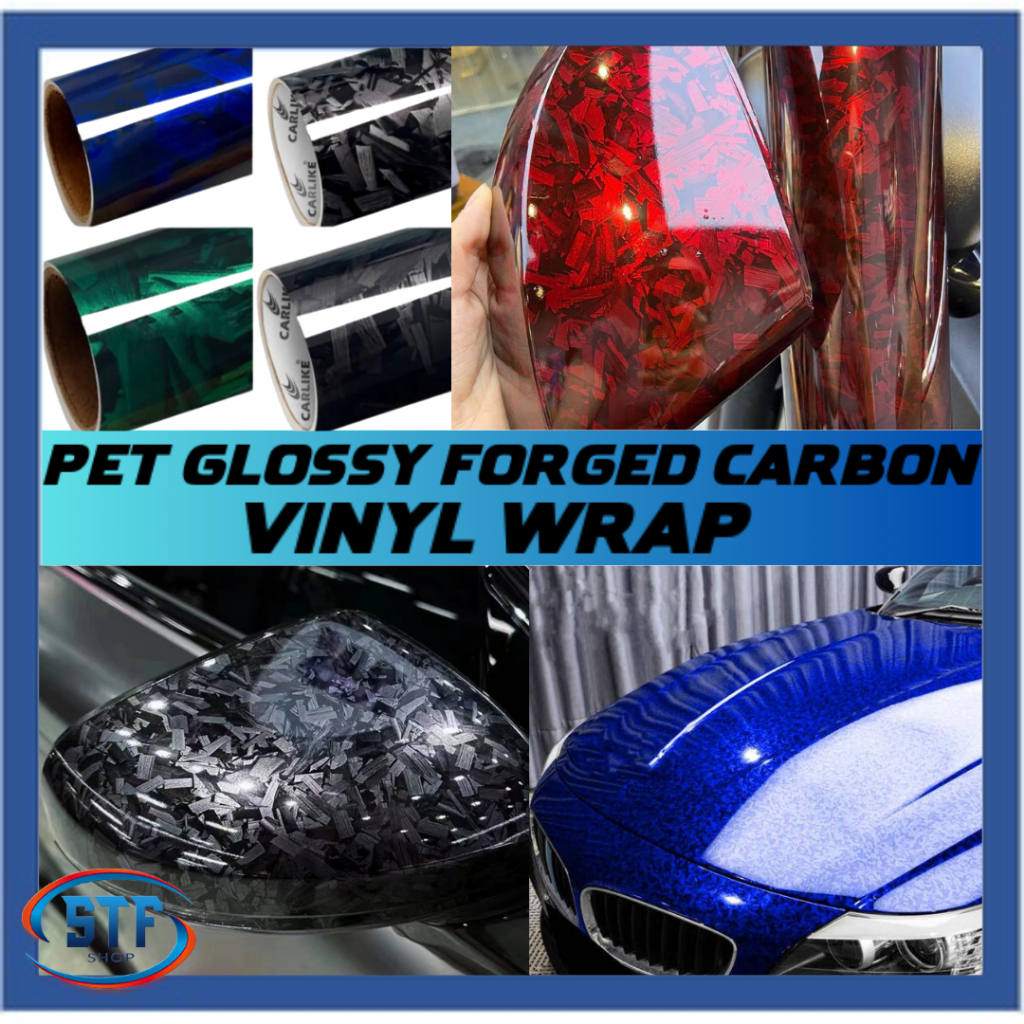 Forged Carbon Sticker PET Glossy Forged Carbon Fiber Vinyl Wrapping ...