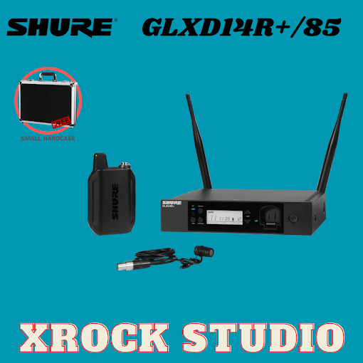 Shure GLXD14R+/85 Digital Wireless Microphone Rackmount Presenter System with LPC-S Case ...
