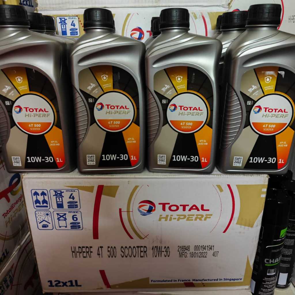 (12 BOTAL) 4T SCOOTER TOTAL 10W-30 ENGINE OIL HI-PERF 500 10W-30 1 ...