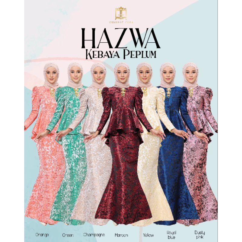 (BAJU RAYA 2024) HAZWA KEBAYA PEPLUM | Shopee Malaysia