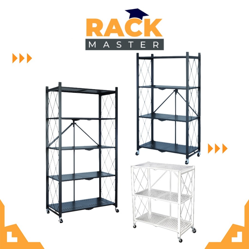 𝗥𝗔𝗖𝗞 𝗠𝗔𝗦𝗧𝗘𝗥 Foldable Rack Mobile Storage Rack Kitchen Organizers Home ...