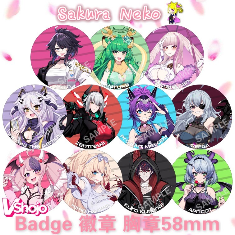 Ready Stocks VShojo 虚拟主播 VTuber Game Anime Button Badge 动漫周边徽章胸章 58mm ...