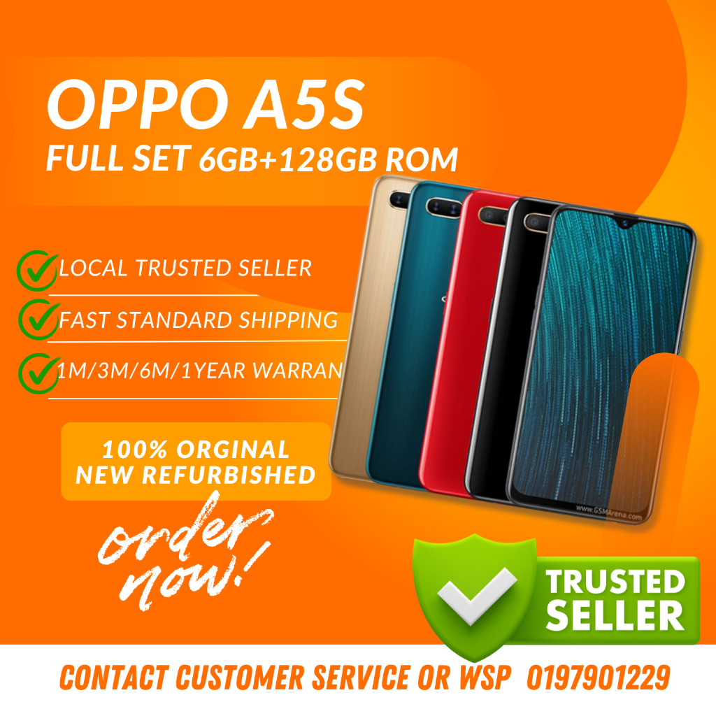 (Refurbished) OPPO A5S LTE 6GB+128GB ROM NEW I Full Set 100% I Mobile ...