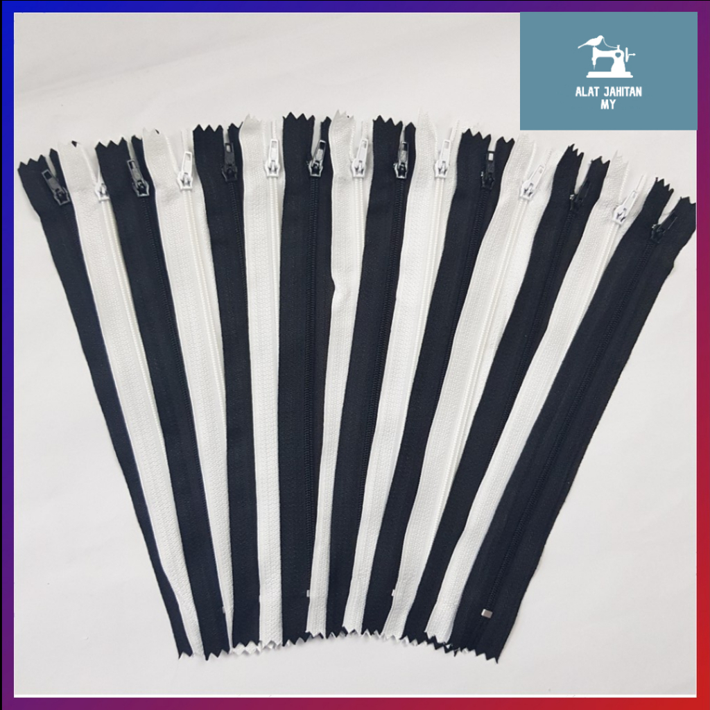 SCZ Normal Zip 4" / Cloth Zip / Normal Zipper (1dozen) 4inch Black ...