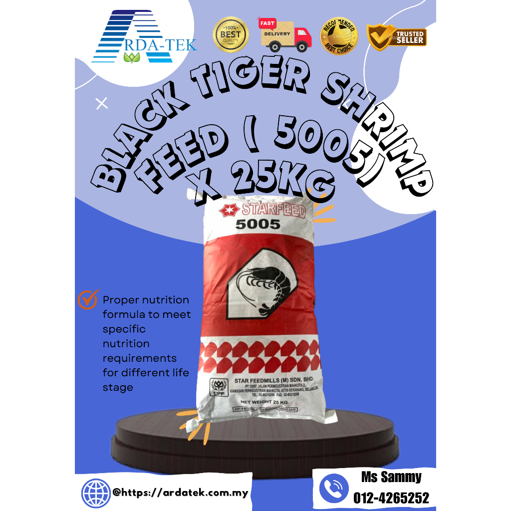 BLACK TIGER SHRIMP FEED (5005) x 25KG| STARFEED BRAND | Shopee Malaysia