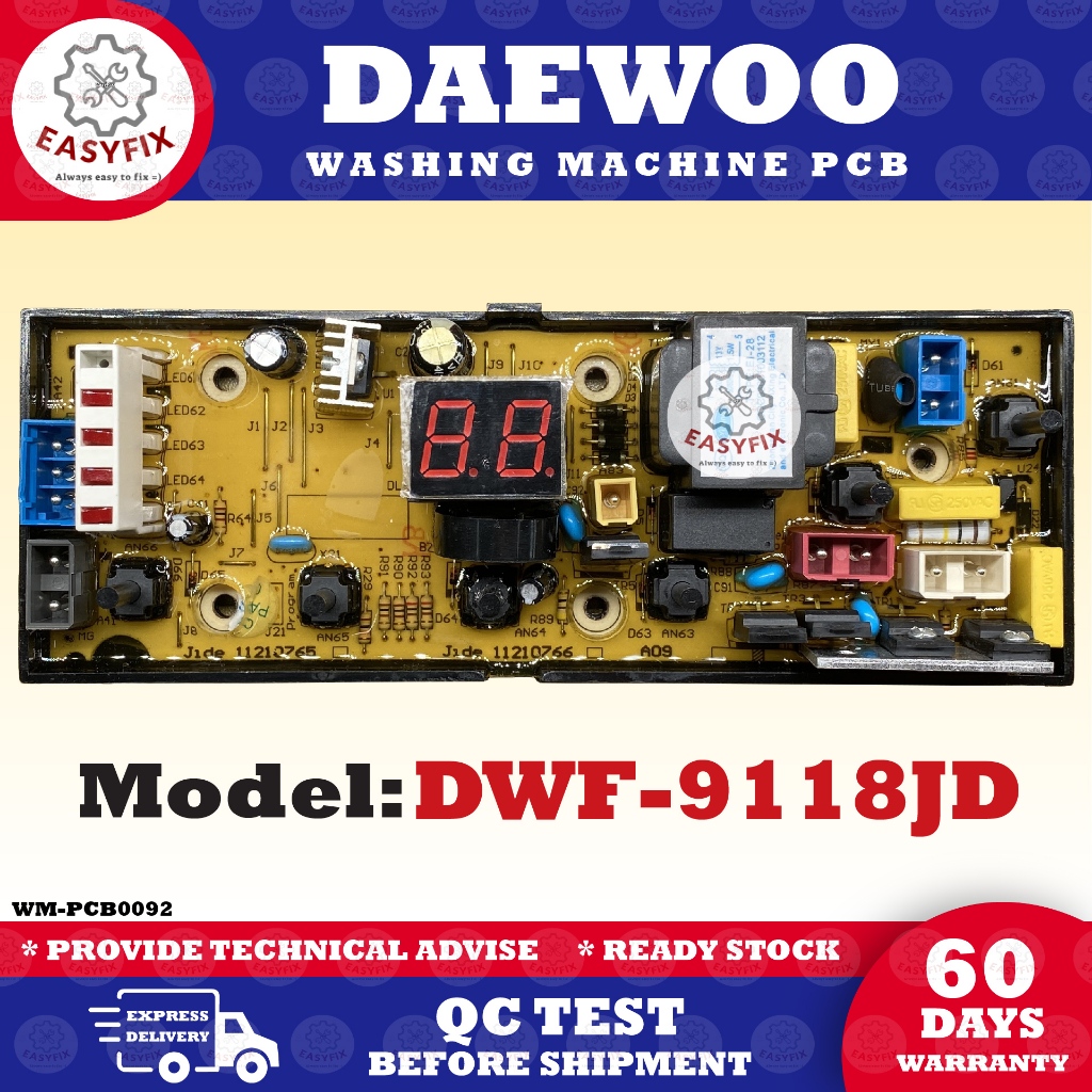 DWF-9118JD DAEWOO WASHING MACHINE PCB BOARD (CONTROL BOARD / PANEL BOARD) DWF-9118 | Shopee Malaysia