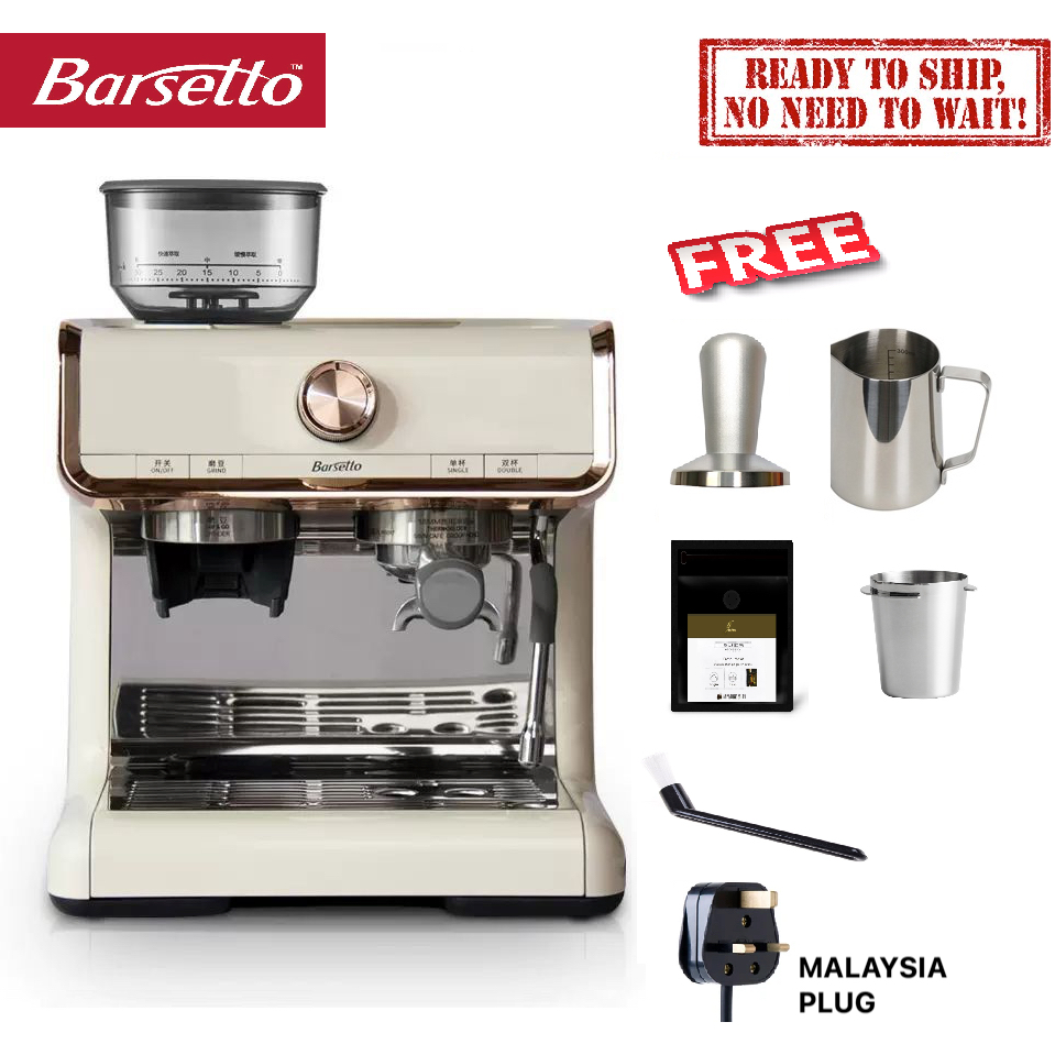 New! Barsetto (1 Year Warranty) Espresso Coffee Machine with Grinder Electric Commercial 15Bar ...
