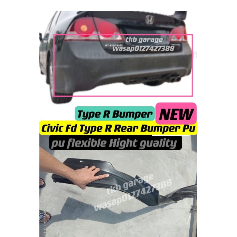 Honda civic fd type r rear bumper pu | Shopee Malaysia