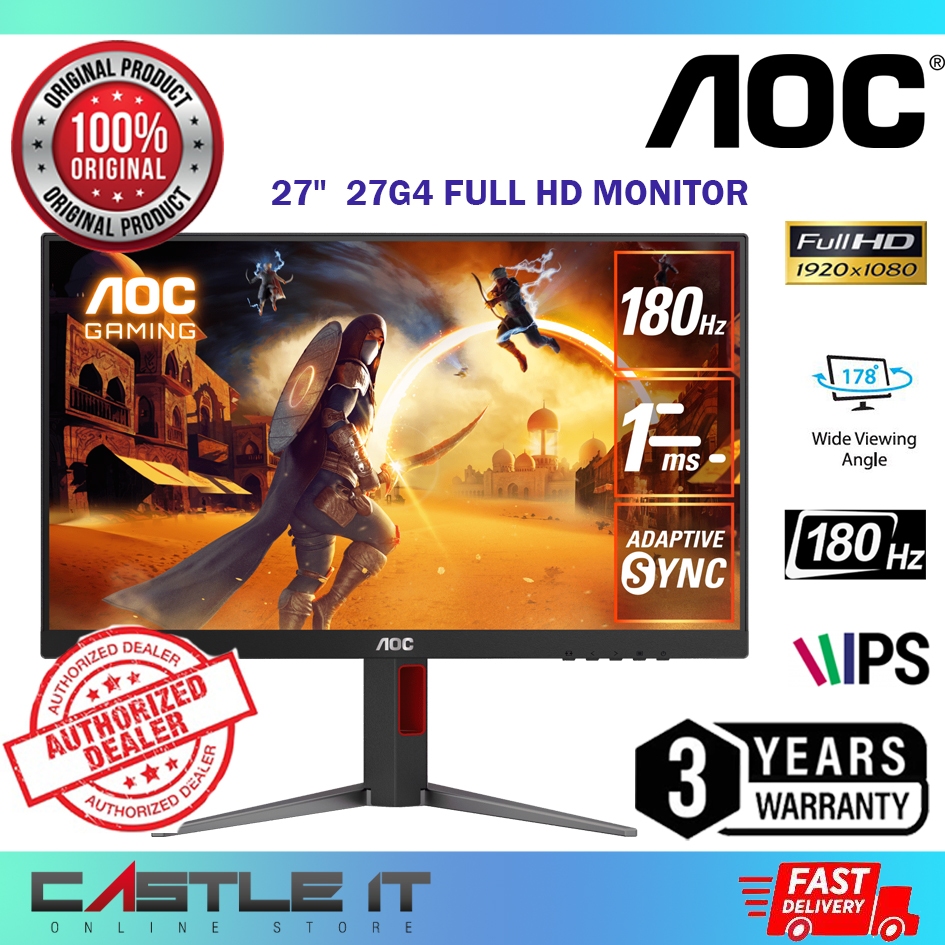 AOC 27G4 27" IPS Full HD 180HZ 1MS Height Adjustable Adaptive-Sync ...