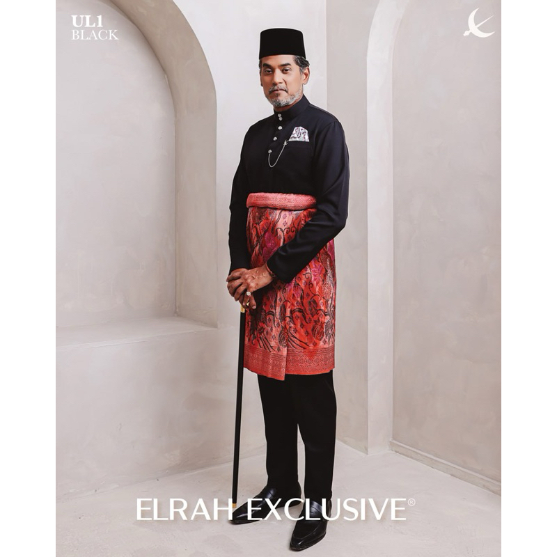 🔥Baju Melayu Raya Elrah Exclusive 2024 ,Dark Grey,Black🔥 | Shopee Malaysia