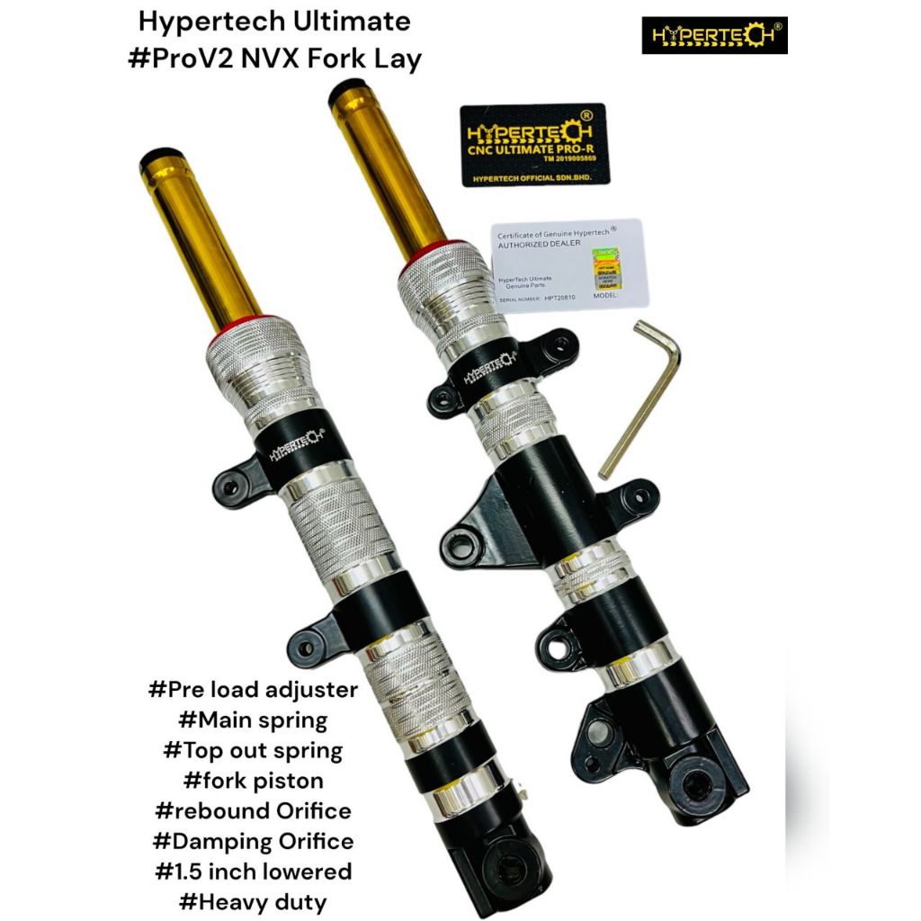 FORK CNC NVX HYPERTECH FORK LAY AEROX NVX155 LOWERED 1.5INCH 1.5 ...