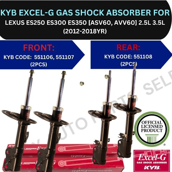 KYB GENUINE ABSORBER (FRONT & REAR) FOR LEXUS ES250 ES300 ES350 [ASV60 ...