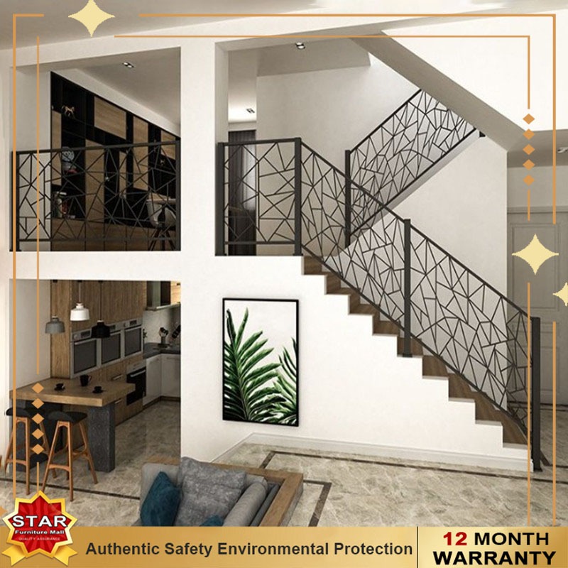 Loft Wrought Iron Real Wood Armrest Stair Balcony Guardrail/Barriers ...