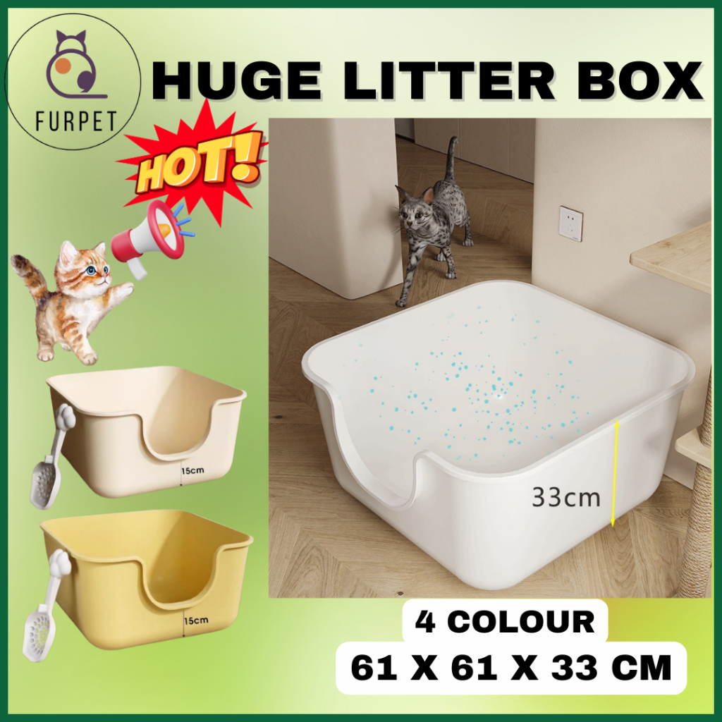 FURPET Huge Big Cat Litter Box Bekas Tandas Pasir Kucing Tempat Berak ...