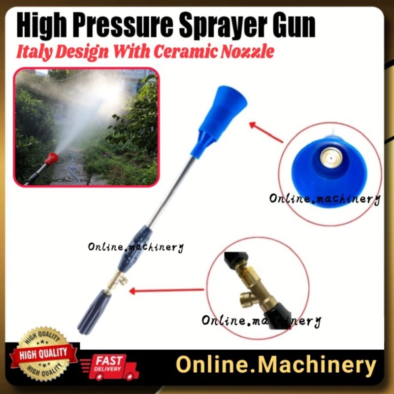 Italy Agricultural High Pressure Long Spray Gun with Ceramic Nozzle ...