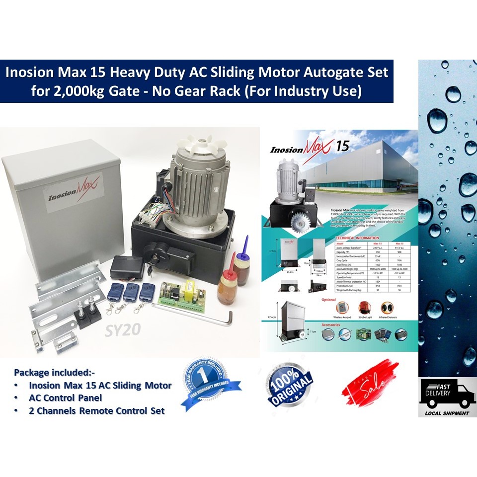 Inosion Max 15 Heavy Duty AC Sliding Motor Autogate System for 2,000kg ...