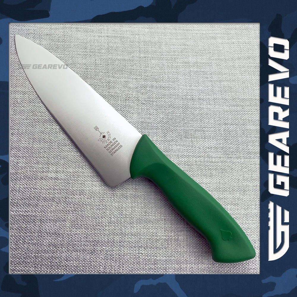 F Herder Chef Kitchen Meat Knife Green Handle 8 Inch Solingen Spade