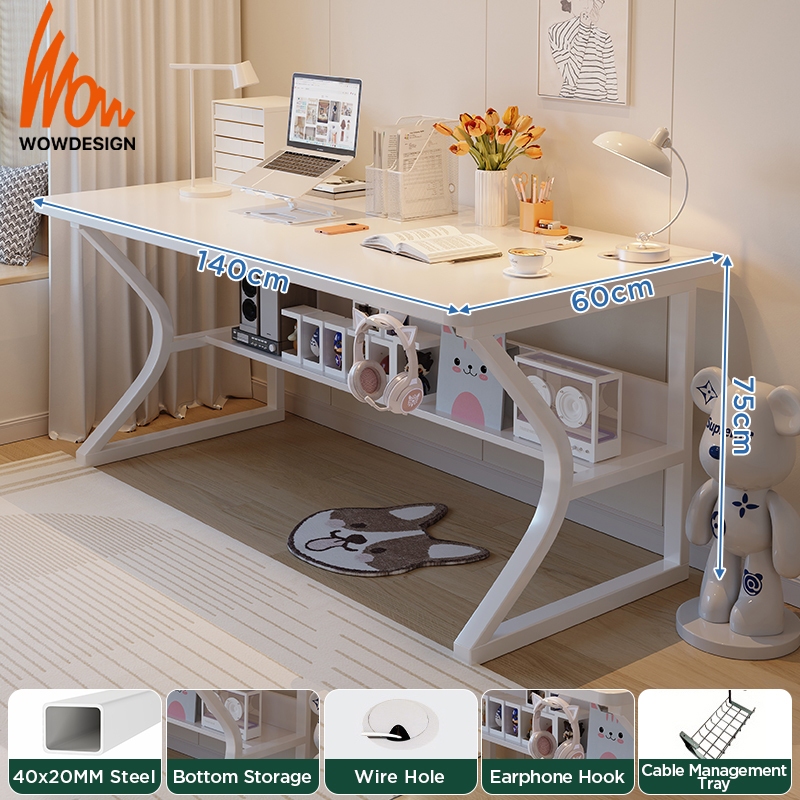 Study Table Computer Desk Meja Study Meja Office 120/140/160CM Meja ...