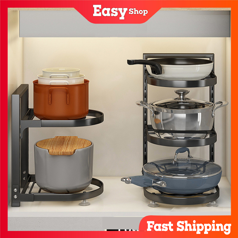 Easy Adjustable Pot Rack Pans Organizer Racks For Kitchen Sink ...