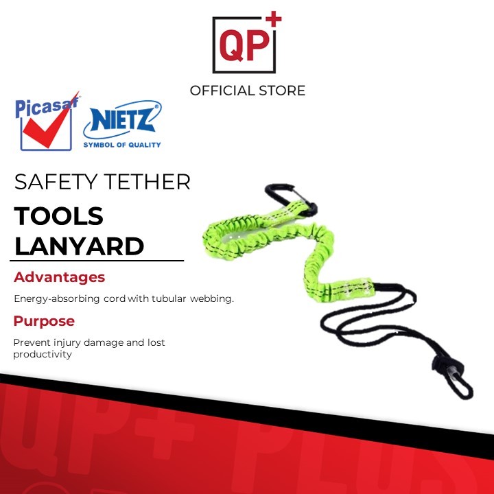 PICASAF SAFETY TETHER TOOLS LANYARD WITH ALUMINIUM CARABINER (2cm x ...