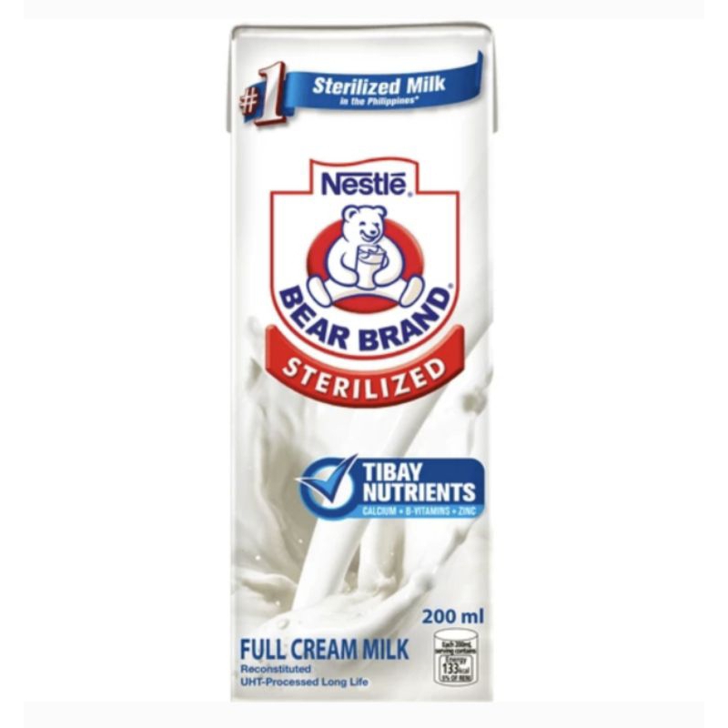 NESTLE BEAR BRAND STERILIZED FULL CREAM MILK 200ML (HALAL) | Shopee Malaysia