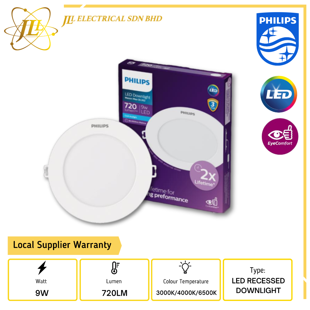 PHILIPS MESON MAX 9W 220-240VAC 720LM D125 5" ROUND RECESSED DOWNLIGHT ...