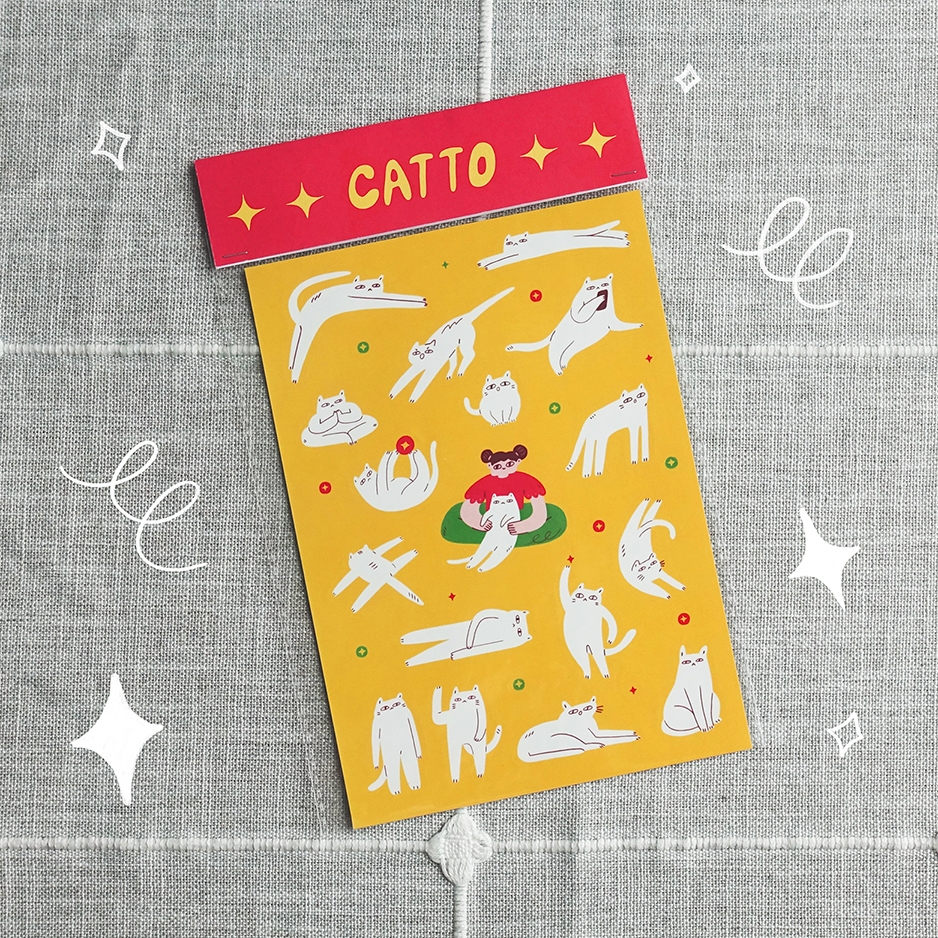 Catto Sticker Sheet Design | Shopee Malaysia