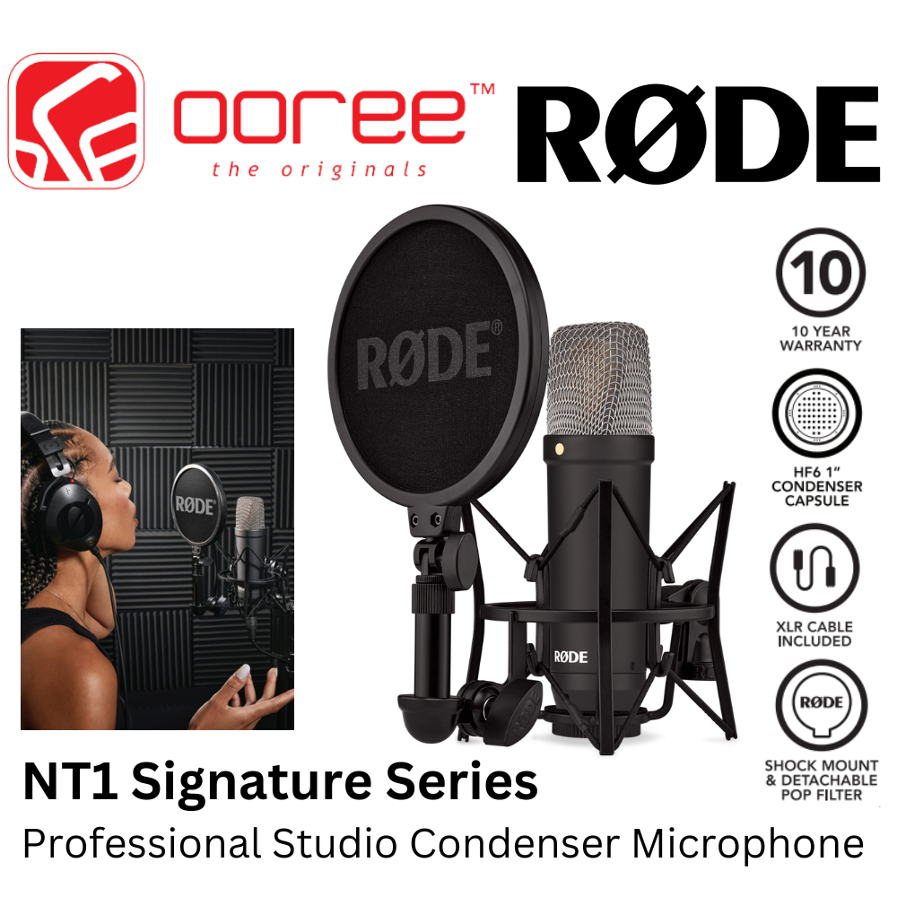 RODE NT1 SIGNATURE SERIES LARGE-DIAPHRAGM CARDIOID STUDIO CONDENSER ...