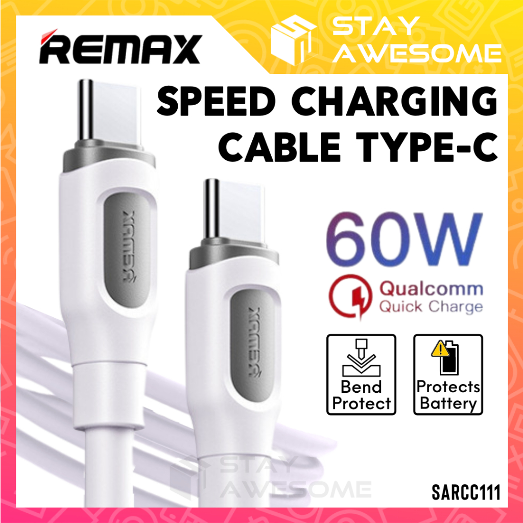 REMAX Type C To Type C 60W Super Fast Charging Cable Original Data ...