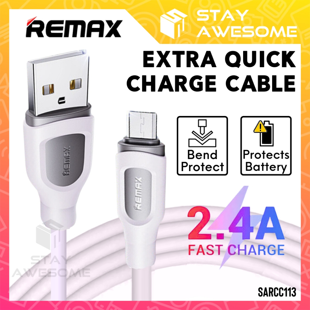 REMAX Data Cable Quick Charge 2.4A Android Type A To Type C Micro USB ...