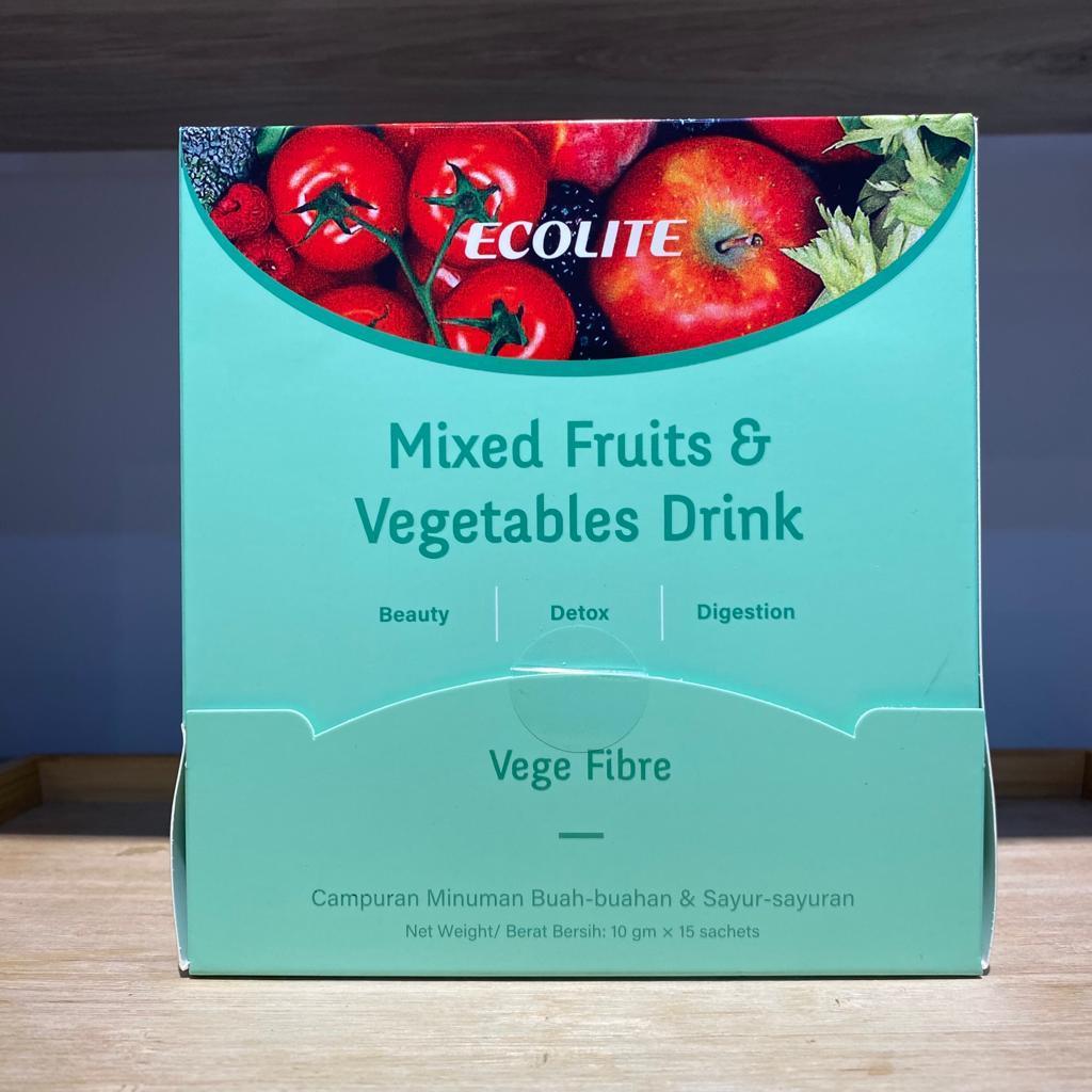 Ecolite Mixed Fruits & Vegetable Drink Vege Fibre 10 gm x 15 sachets ...