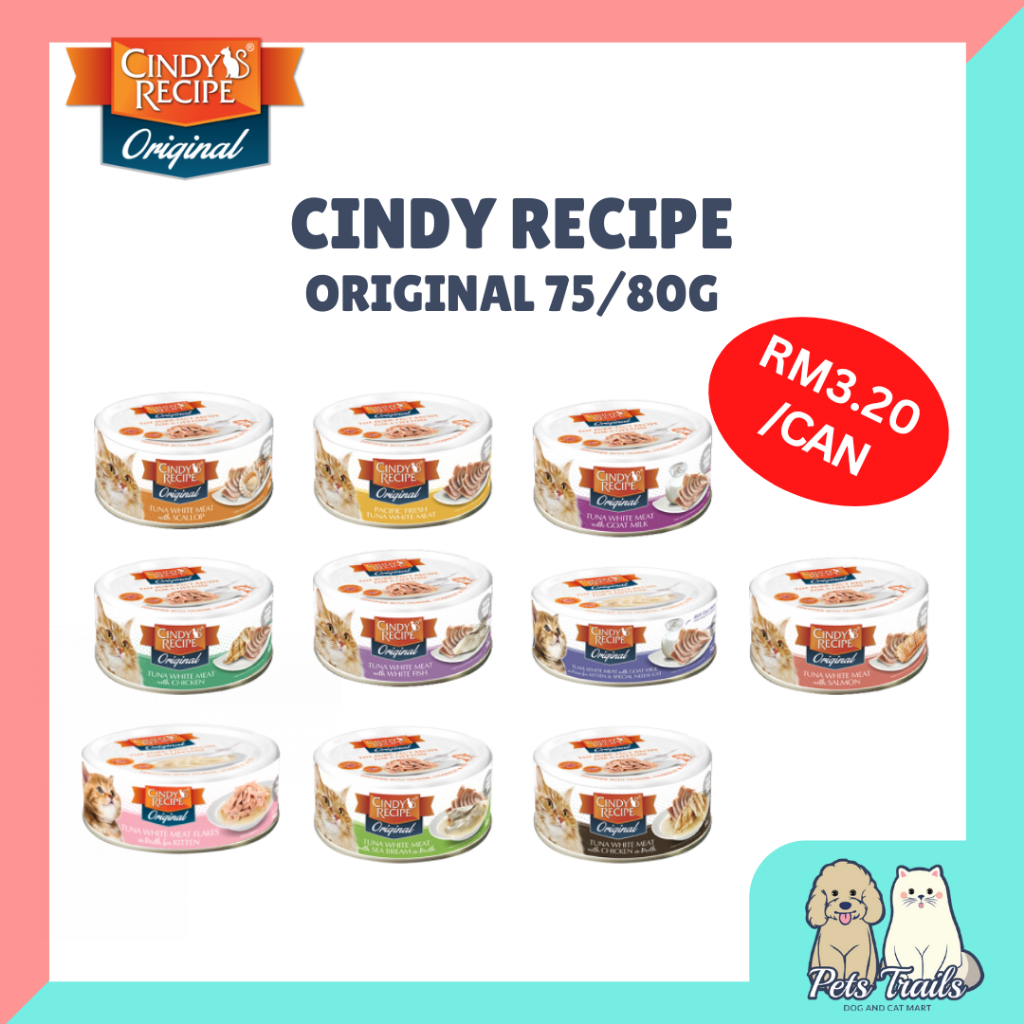 [24 CANS] Cindy Recipe Original Tuna White Meat Chicken 80g with Salmon ...